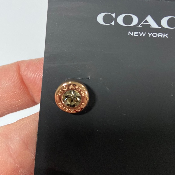 Coach | Jewelry | New Coach Signature Logo Rhinestone Stud Earrings ...
